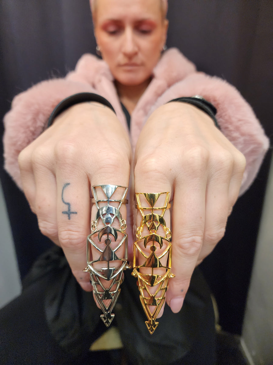 Lunar finger armor, Finger Jewerly, Gothic style, Dark fashion, fetish ...