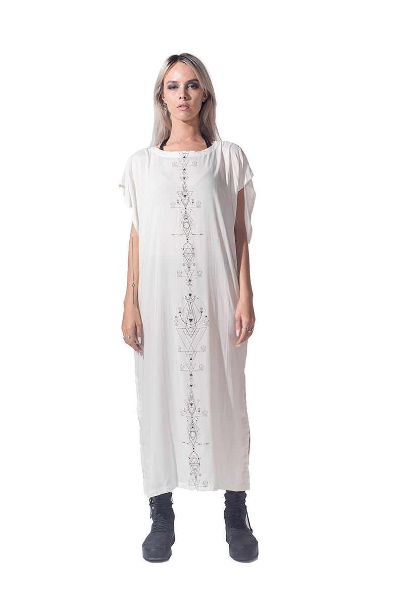 Lunar print long Tunic Dress, toga,muumuu dress, bohemian fashion, boho ...