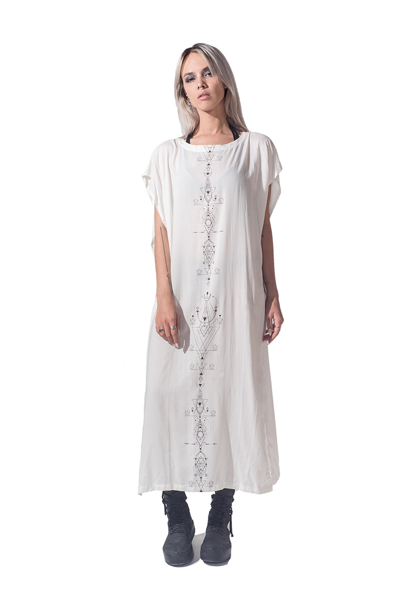 Lunar print long Tunic Dress, toga,muumuu dress, bohemian fashion, boho ...